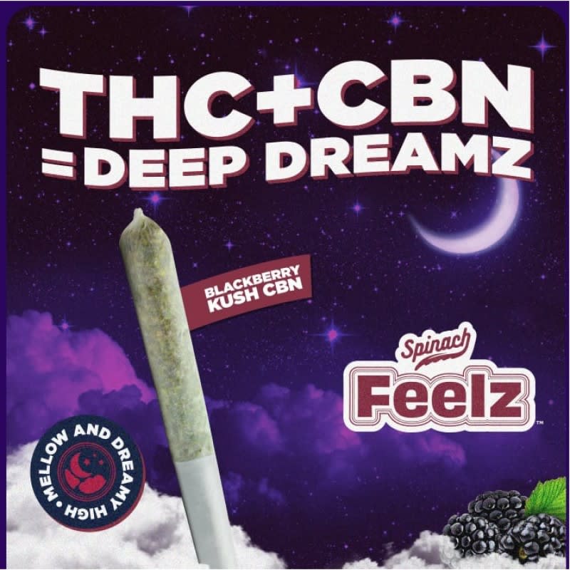 Spinach Feelz - Blackberry Kush CBN - Pre-Roll - Prairie Cannabis ...